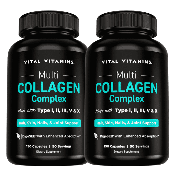 Vital Vitamins Multi Collagen Complex Capsules - Type I, II, III, V, X ...