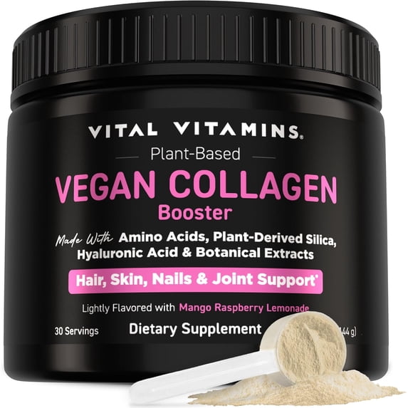 Vital Vitamins Vegan Collagen Booster Powder - Made with Amino Acids ...