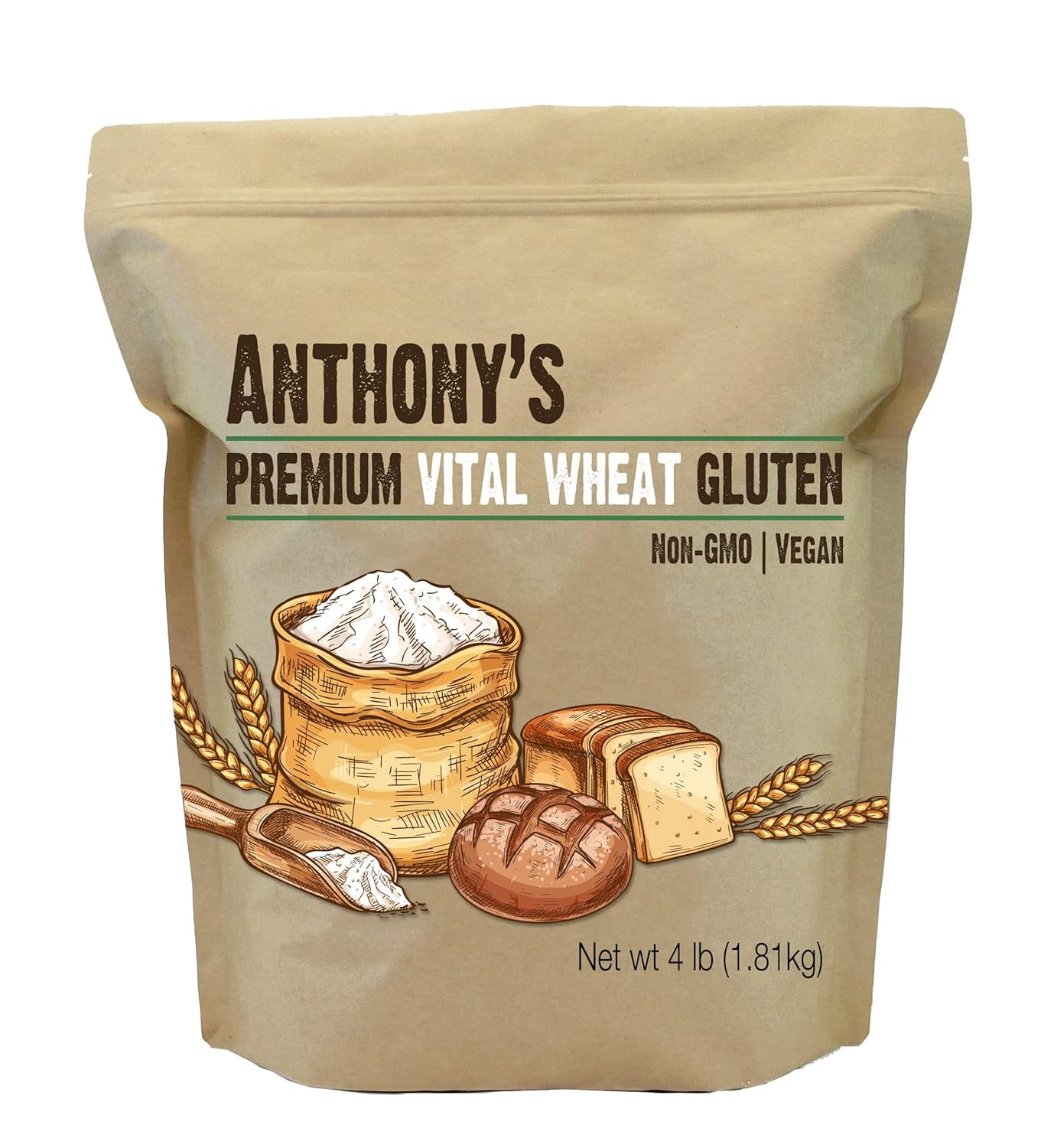 Vital Wheat Gluten, 4 Lb, Vegan, Non Gmo, Keto Friendly, Low Carb ...