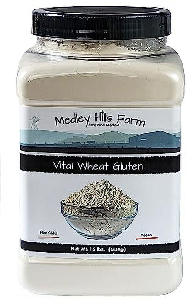Vital Wheat Gluten By Medley Hills Farm 1.5 lbs. in Reusable Container ...