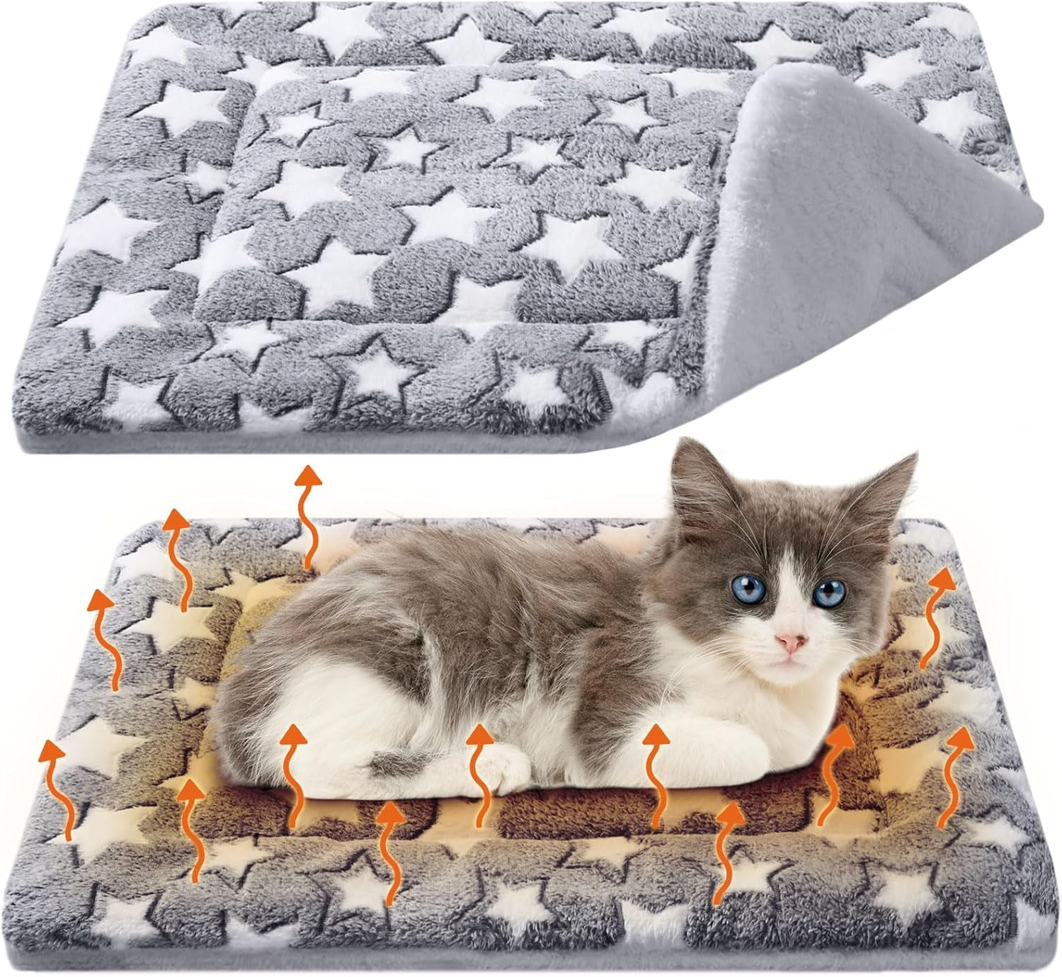 VitalCozy 2 Pack Self Warming Cat Mat Self Heating Pad Bed Reversible ...
