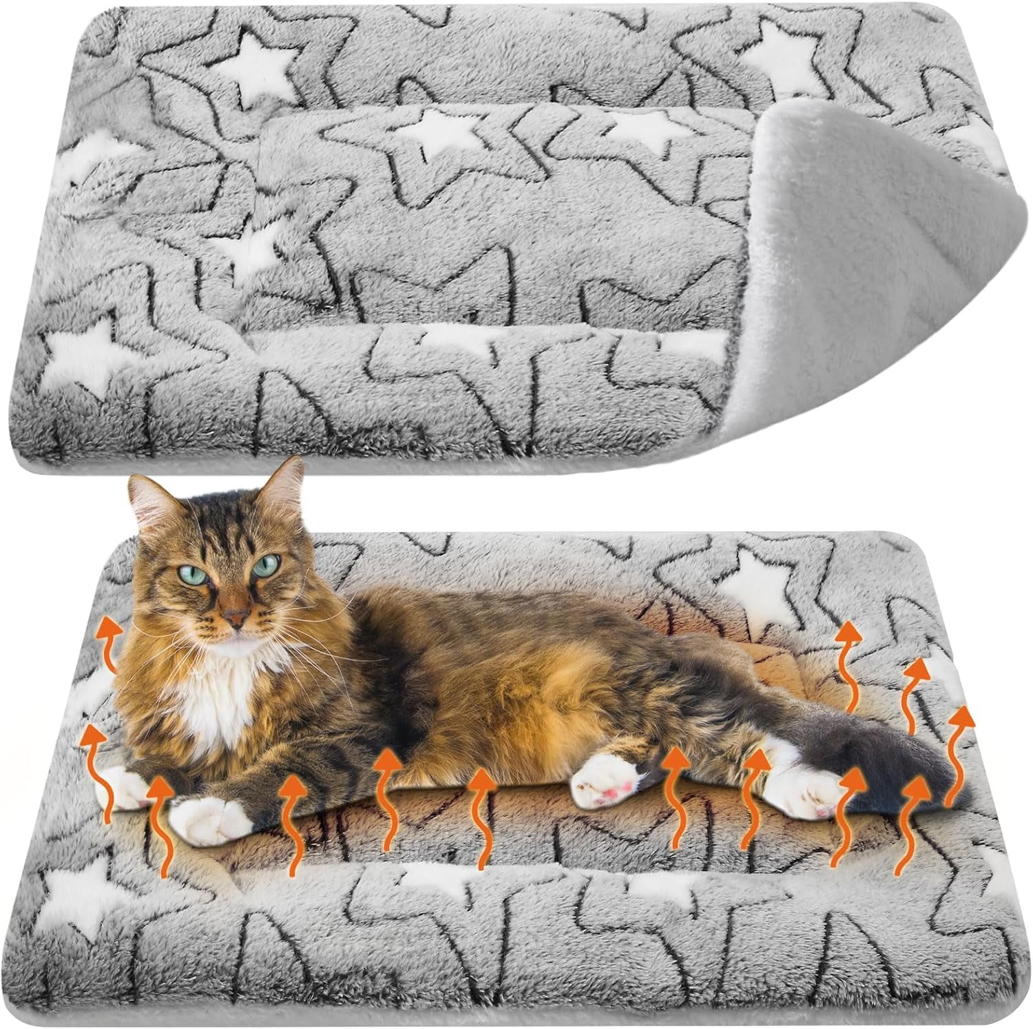 VitalCozy 2 Pack Self Warming Cat Mat Self Heating Pad Bed Reversible ...