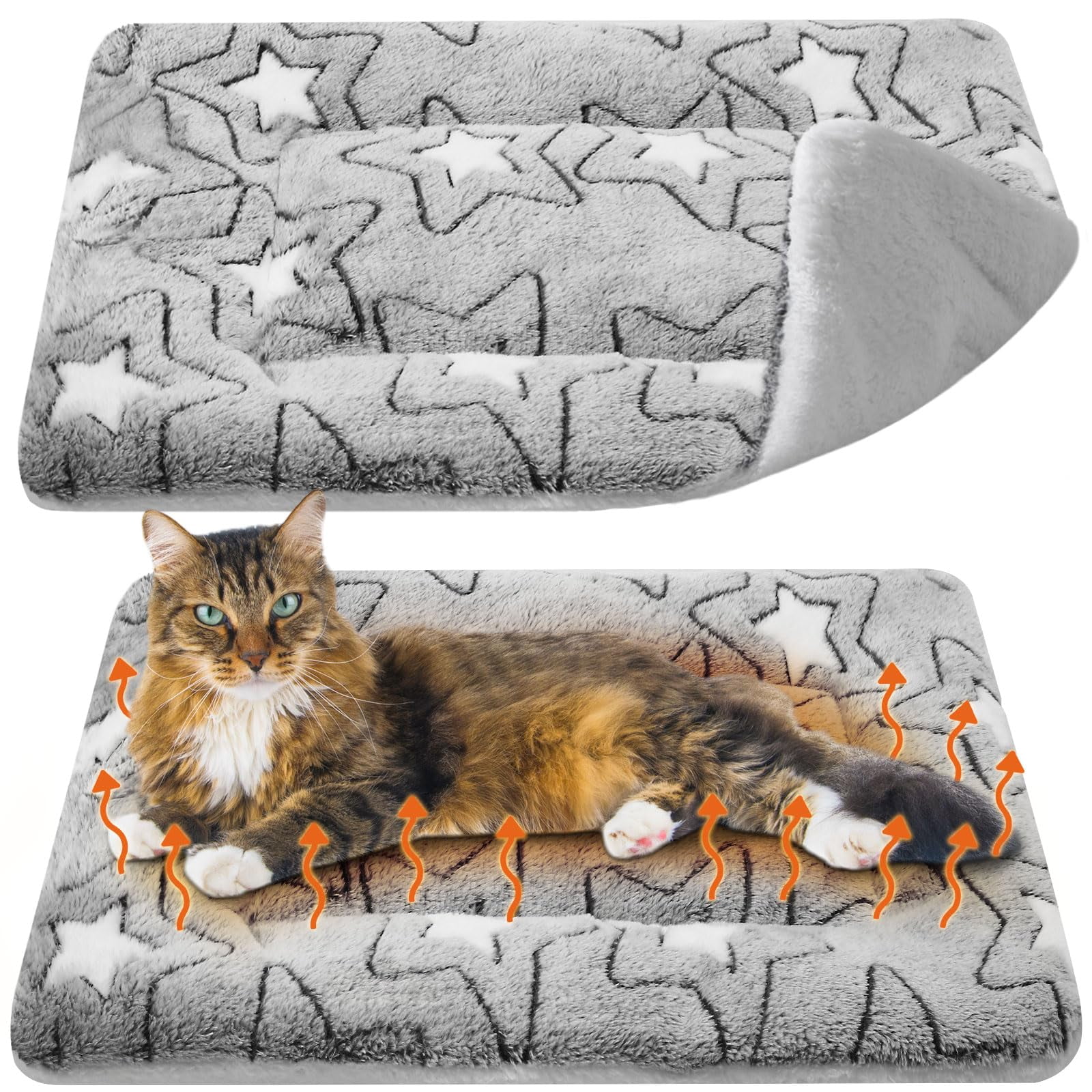 VitalCozy 2 Pack Self Warming Cat Mat Self Heating Pad Bed Reversible ...
