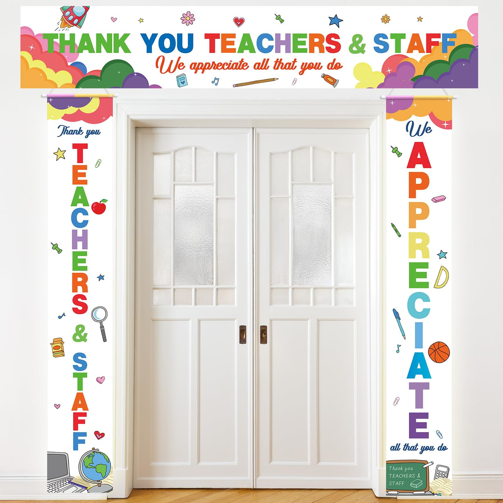 VitalCozy 3 PcsUMRT Teachers and Staff Appreciation Banner Thank You ...