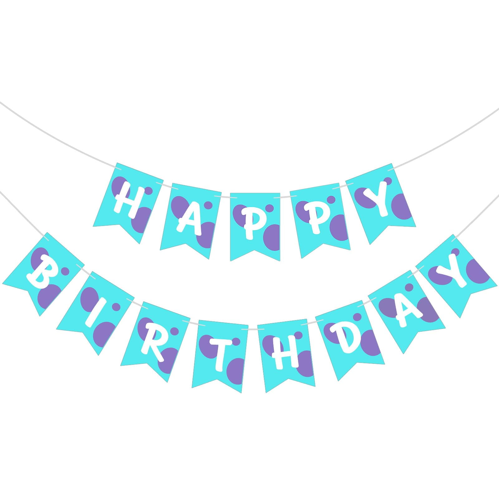 VitalCozy Monster CartoonUMRT Happy Birthday Banner Pre-Strung Birthday ...