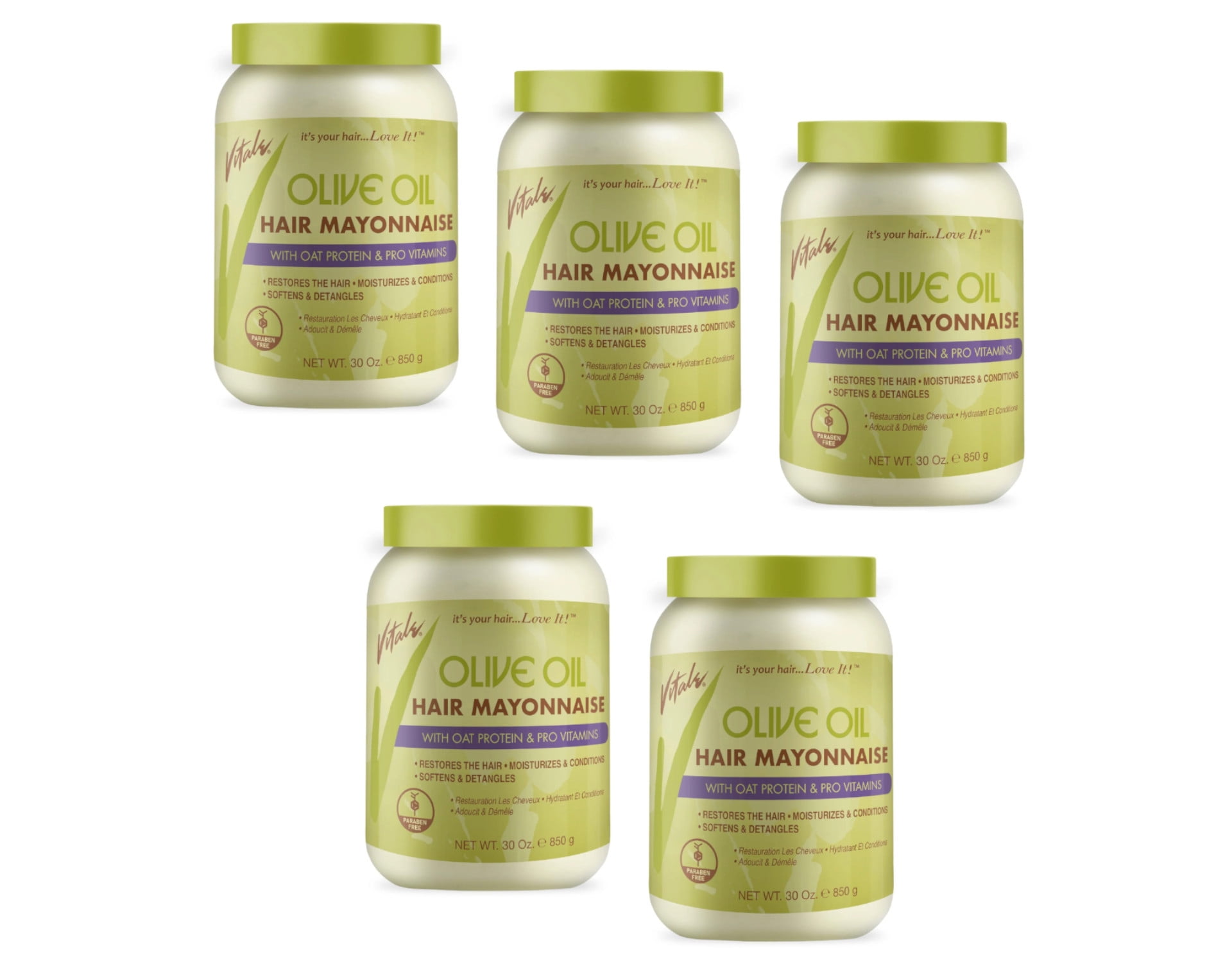 Vitale Olive Oil Hair Mayonnaise With Oat Protein & Pro Vitamins, 30 Oz ...