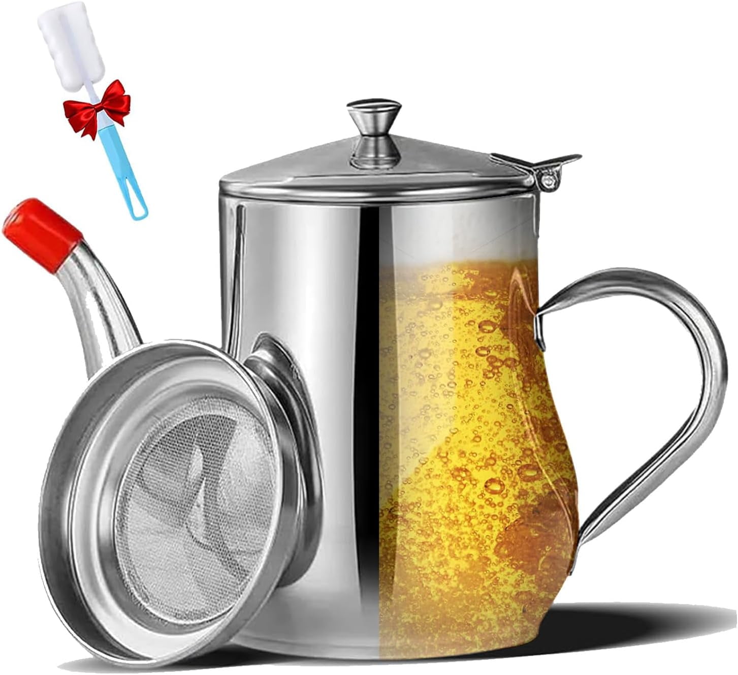 Vitalenergt Stainless Steel Oil Filter Pot, stainless steel oil ...