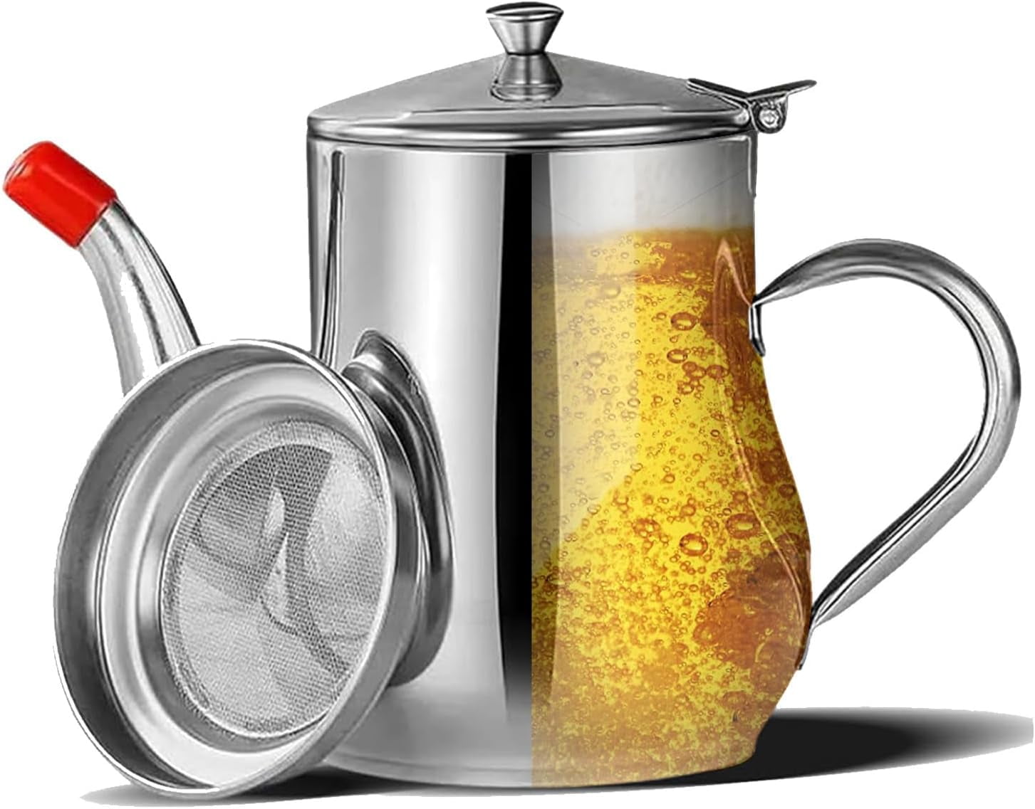 Vitalenergt Stainless Steel Oil Filter Pot, stainless steel oil ...