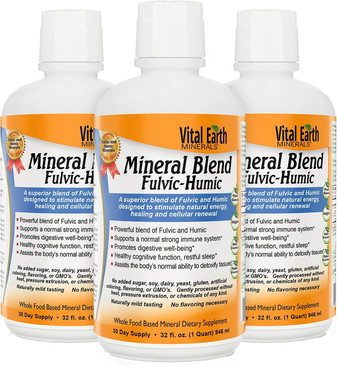 Vitalis Earth Minerals Fulvic Complex Dietary Supplement, Whole Food ...