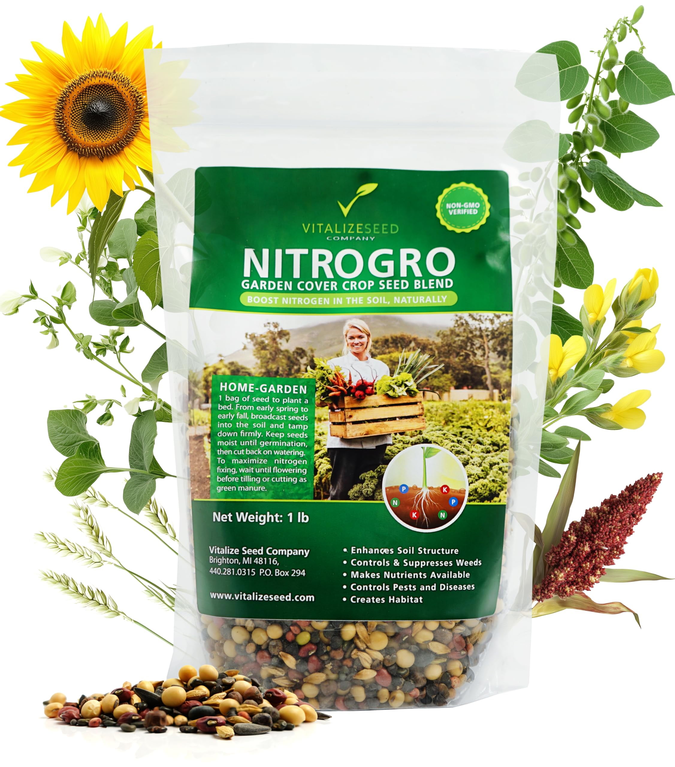Vitalize Seed NitrogroEGSC Summer Cover Crop Seed Mix | 14 Species ...