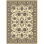 French Country Ivory 2x8 Floral Bordered Medallion Roses Area Rug ...
