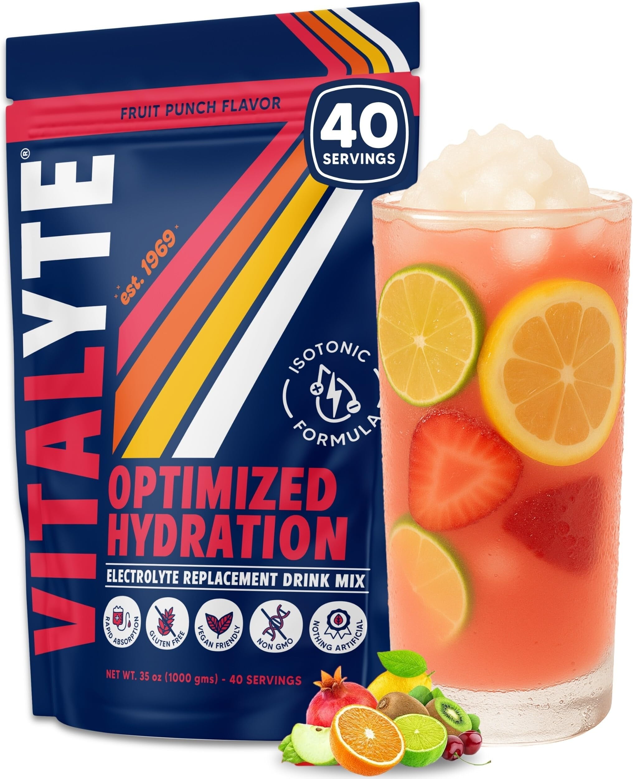 Vitalyte Electrolyte Powder Drink Mix, Isotonic Electrolyte Hydration ...