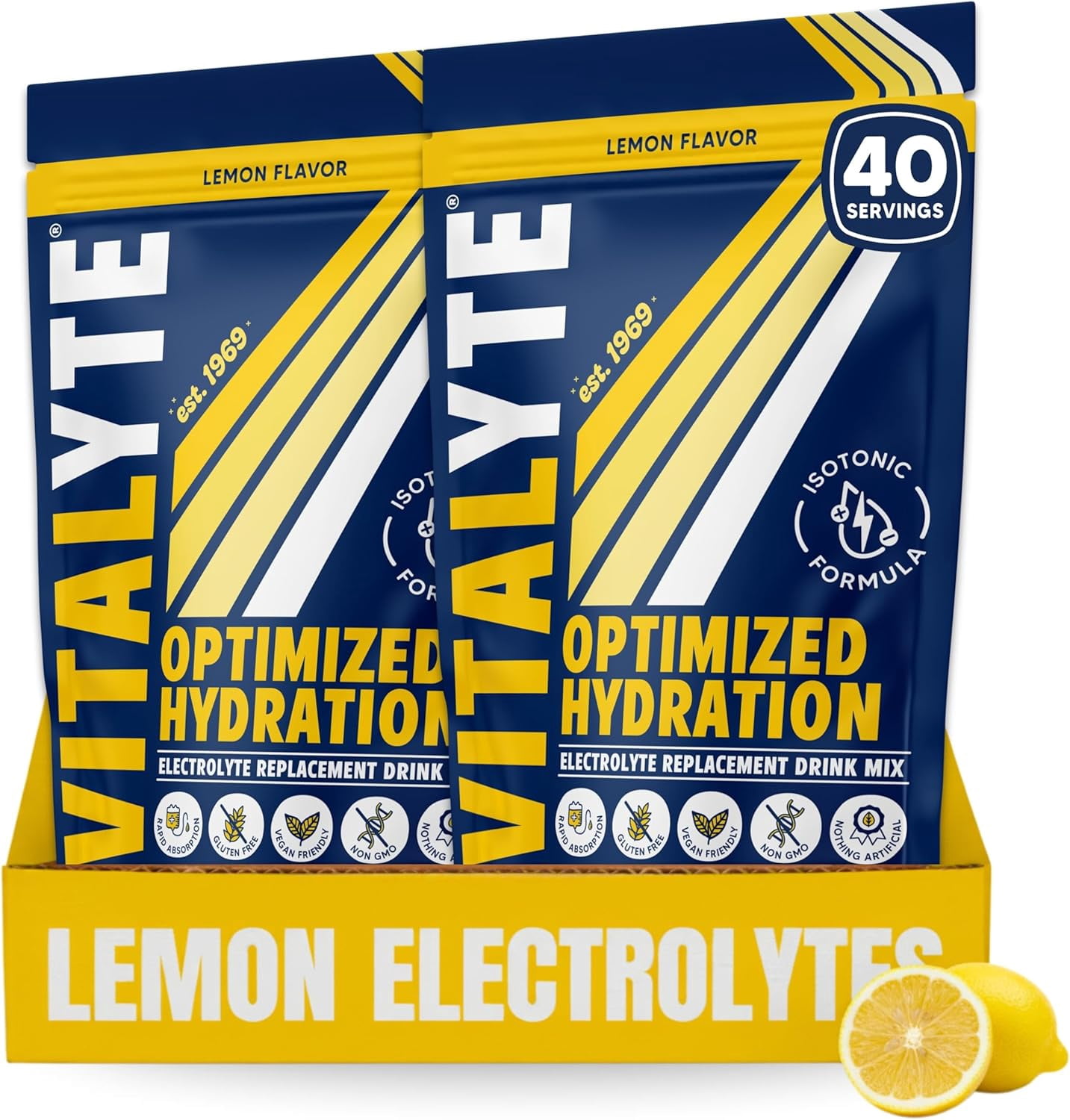 Vitalyte Lemon Electrolyte Powder Mix, Isotonic Hydration, 80 Servings ...