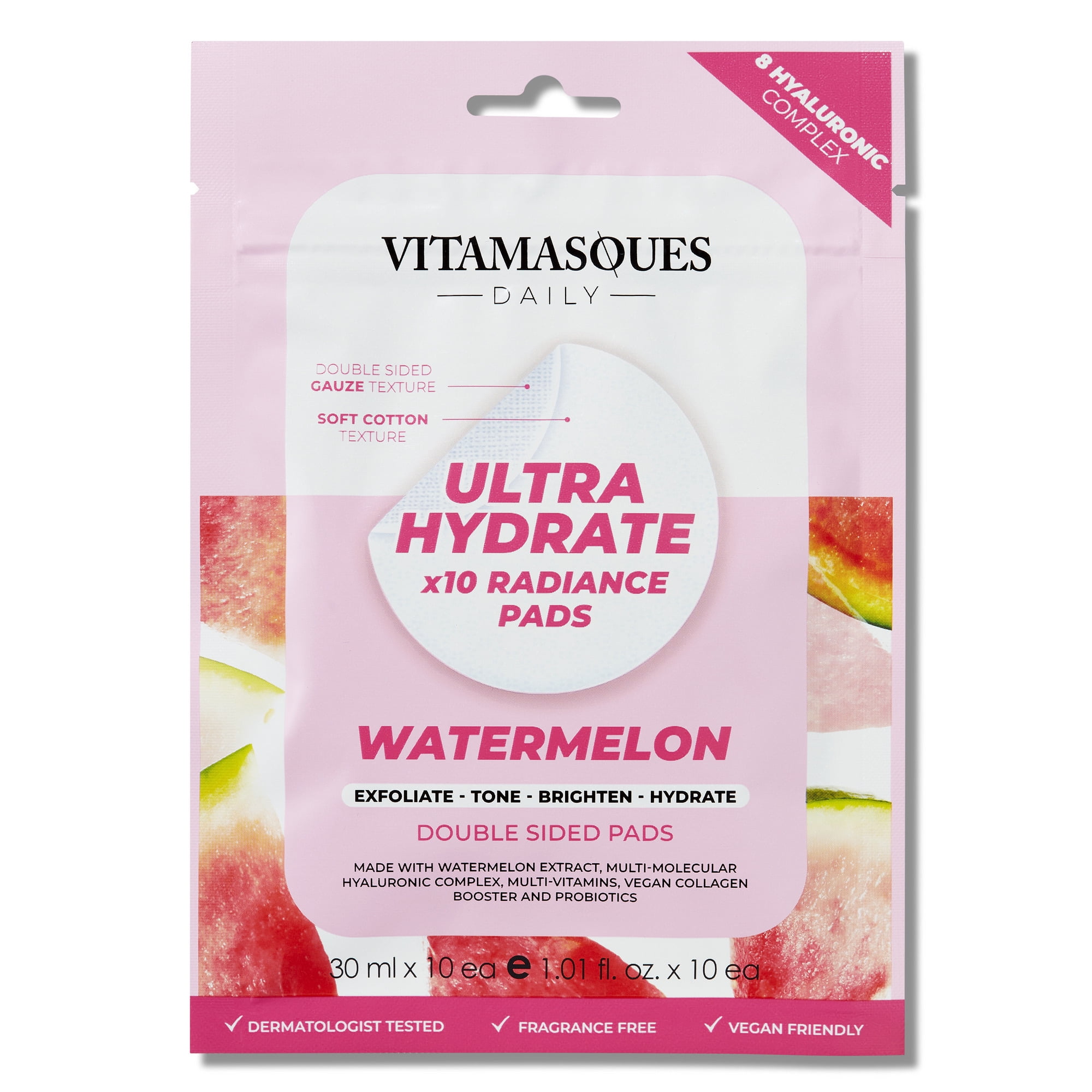 Vitamasques Ultra Hydrate & Radiance Watermelon Pads for All Skin Types ...