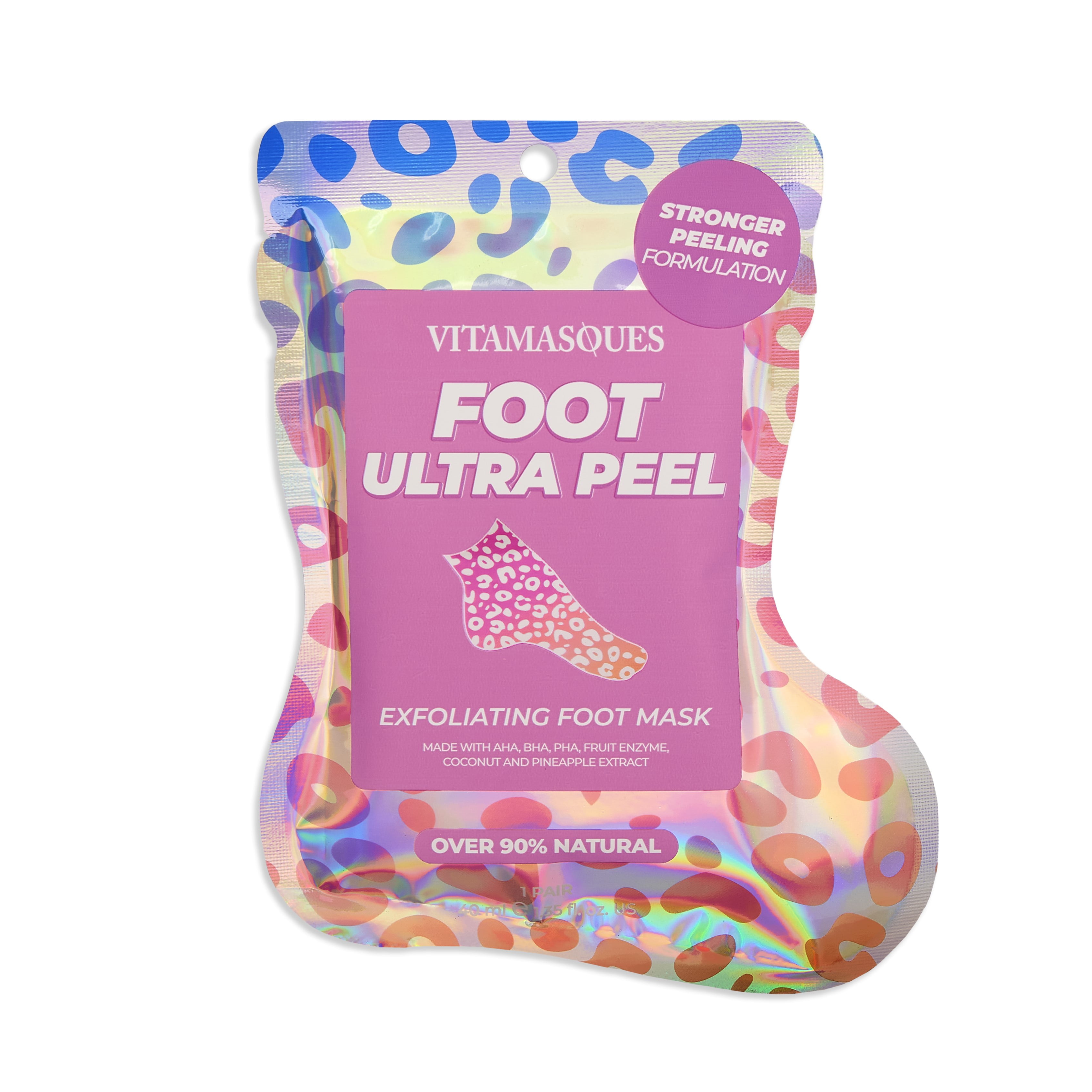 Vitamasques Ultra Peel Exfoliating Foot Mask, with Coconut & Pineapple Extract, 1 Pair - Walmart.com