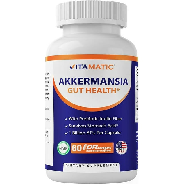 Vitamatic Akkermansia Muciniphila Dietary Supplement - 60 DR Capsules ...