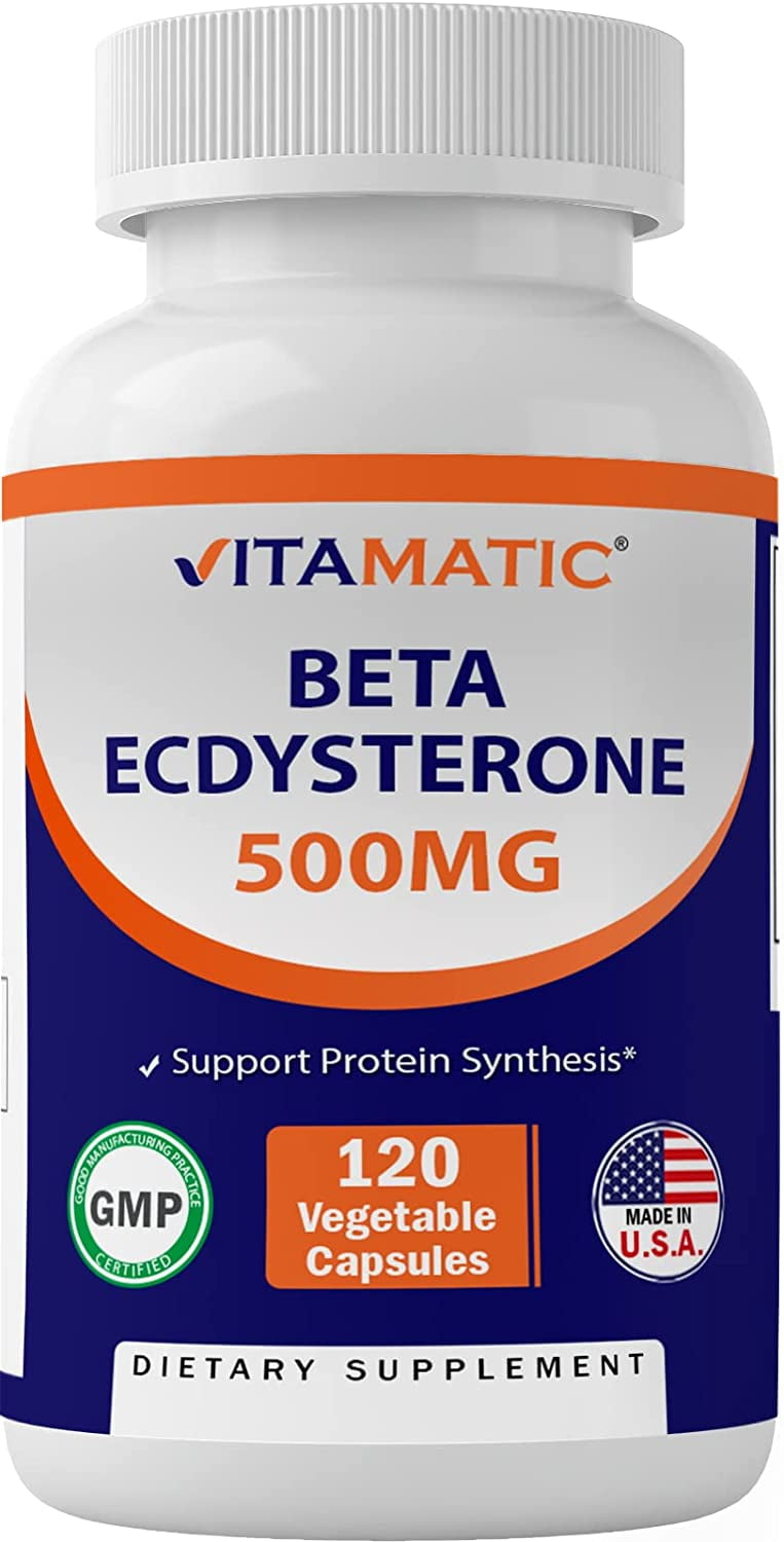 Vitamatic Beta Ecdysterone 500mg, 120 Vegetarian Capsules for Protein ...