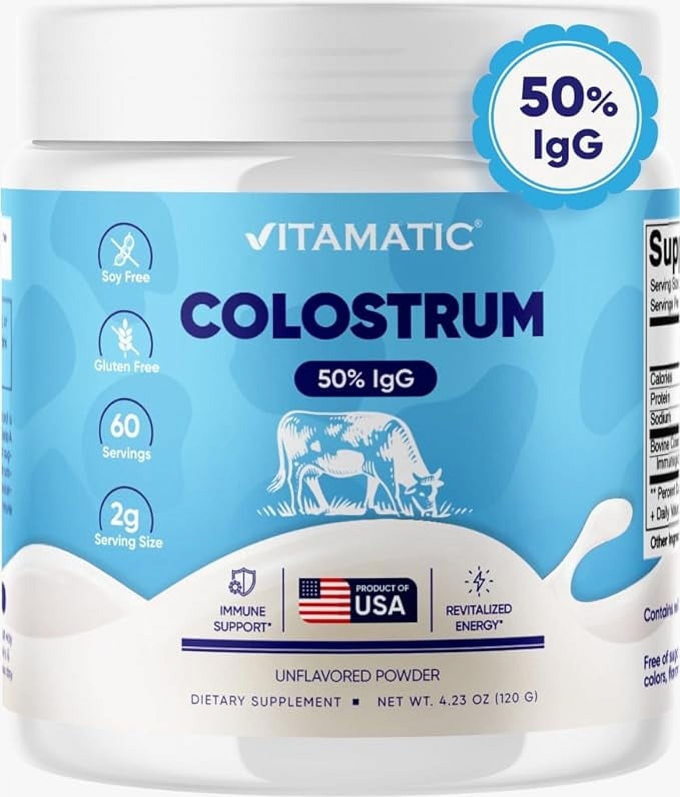 Vitamatic Bovine Colostrum Powder - Gut Health, Hair Growth & Immune ...