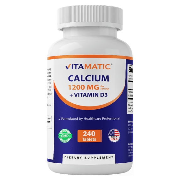 Vitamatic Calcium 1200mg with Vitamin D3 2000 IU (50mcg) – Bone ...