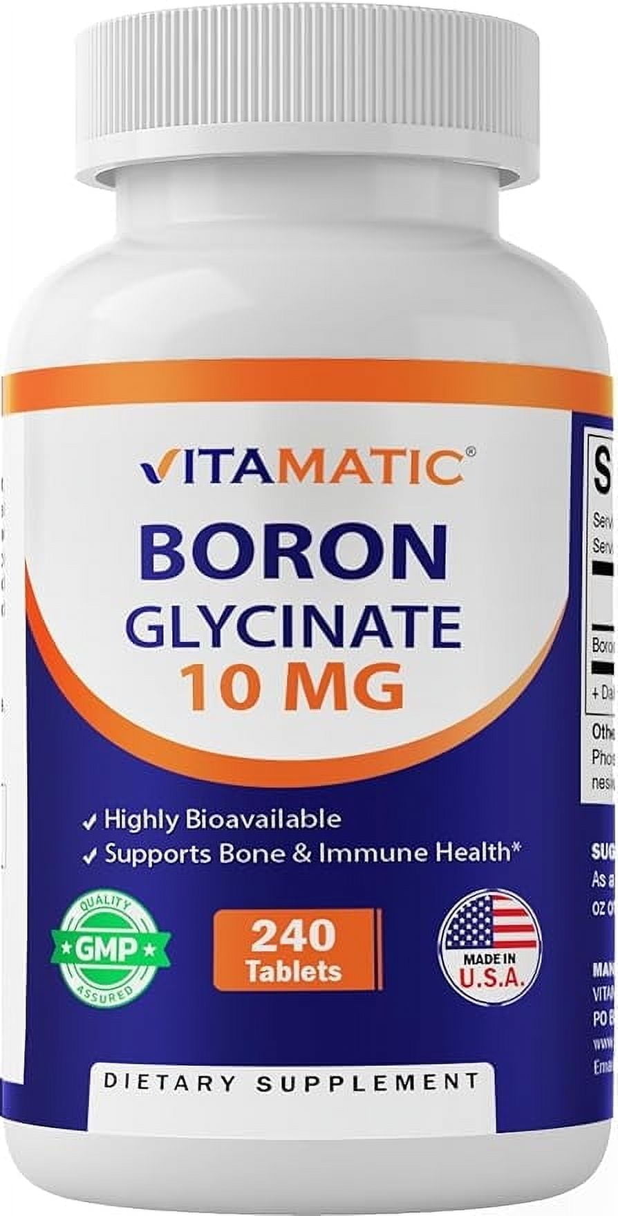 Vitamatic Chelated Boron (as Glycinate) 10mg 240 Tablets - Supports ...