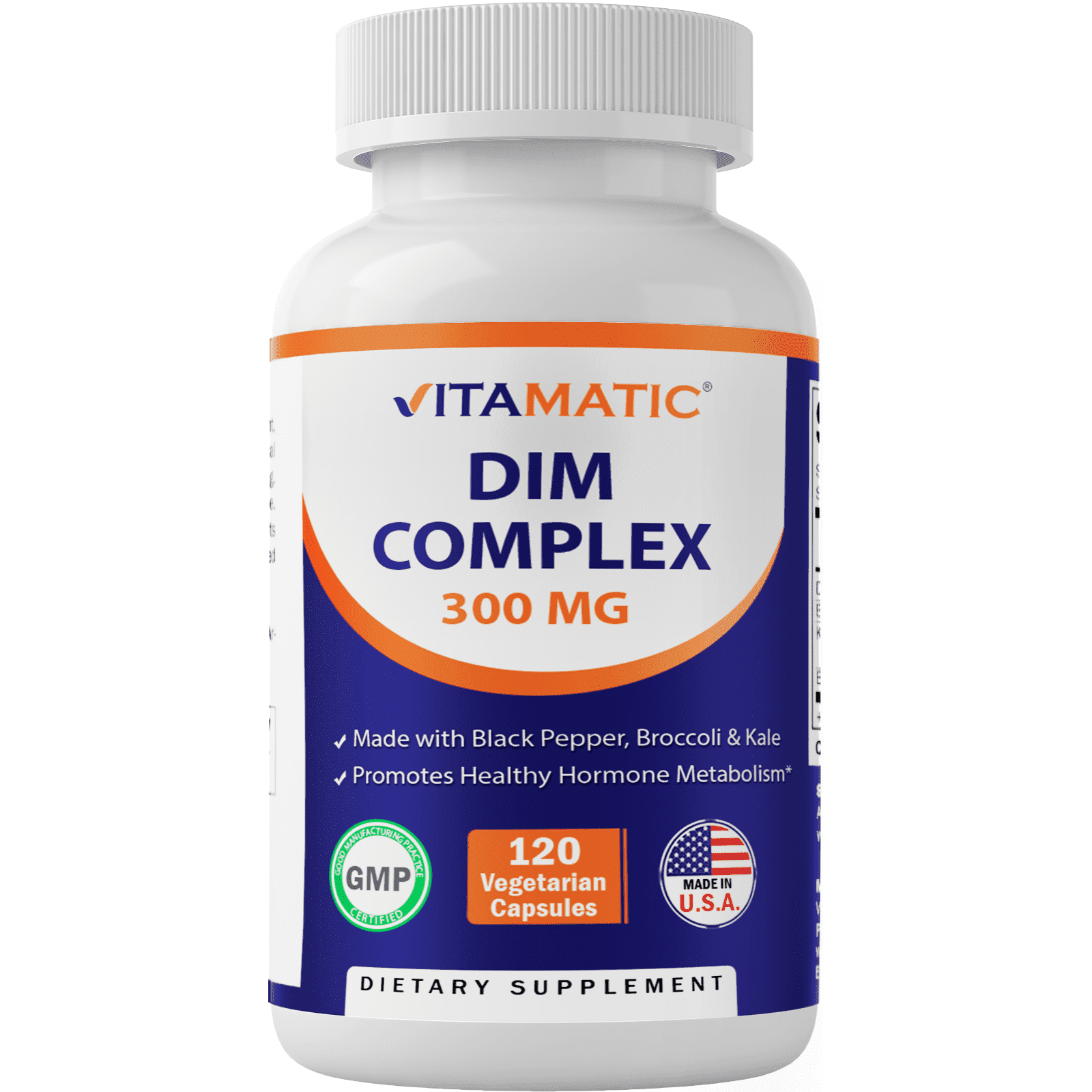 Vitamatic DIM Supplement Complex for Women & Men - 300mg - 120 Veg ...