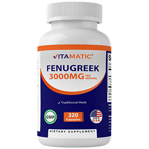 Vitamatic Herbal Supplement Extra Strength Fenugreek 3000mg - 320 Veg ...