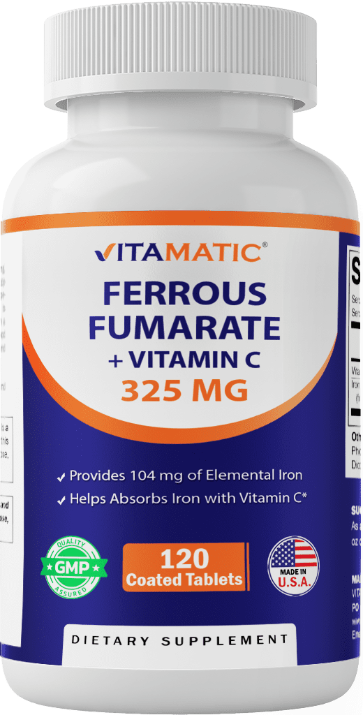 Vitamatic Ferrous Fumarate 325 mg + Vitamin C 100 mg (104 mg Elemental ...