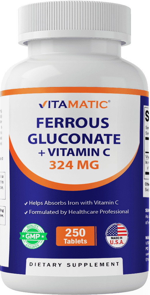 Vitamatic High Absorption Iron Supplement, 38 mg Elemental Iron, Gentle ...