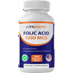 VitamaticUSA Folic Acid 1 mg, 500 Vegetarian Tablets, Prenatal Vitamin ...