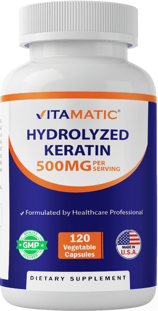 Vitamatic Hydrolyzed Keratin 500mg per Serving Vegetarian Capsules for ...
