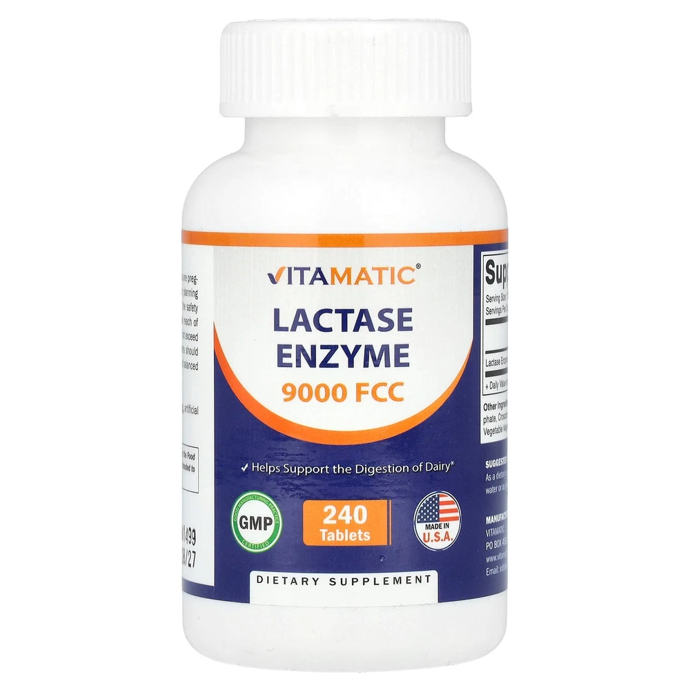Vitamatic Lactase Enzyme 9000 FCC 240 Tablets - Walmart.com