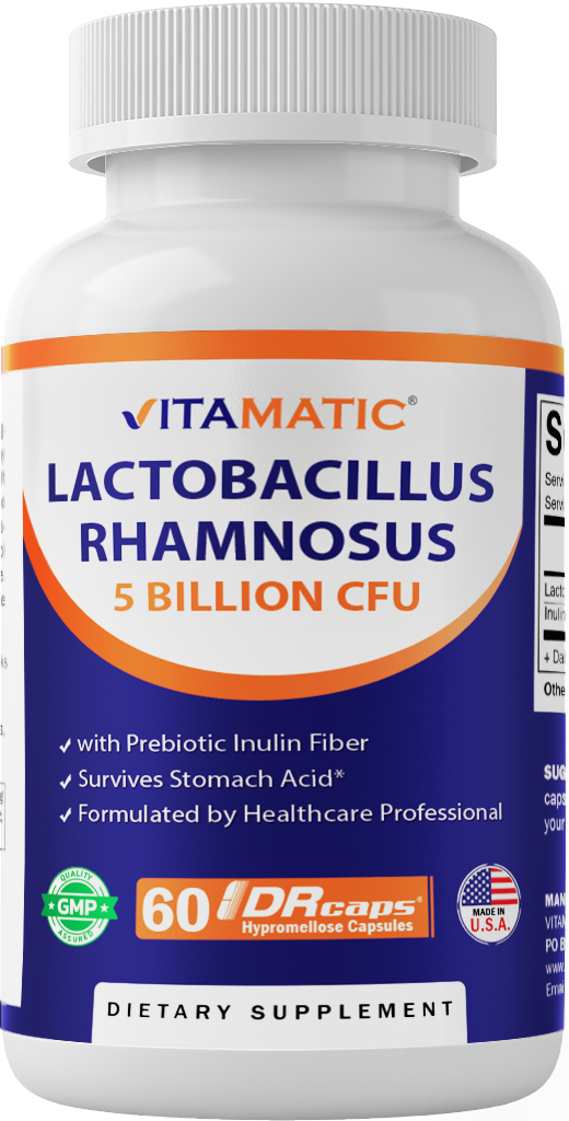Vitamatic Lactobacillus Rhamnosus Probiotic, 5 Billion CFU per Capsule ...