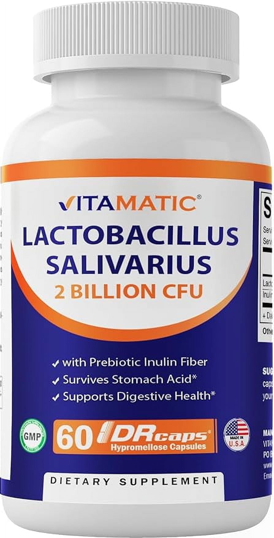 Vitamatic Lactobacillus Salivarius 2 Billion per Capsule 60 Count ...