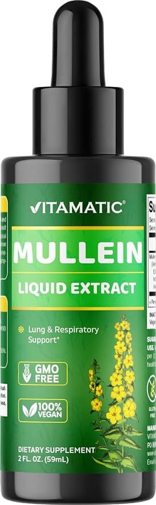 Vitamatic Liquid Mullein Leaf 1000mg - Healthy Respiratory, Bronchial ...