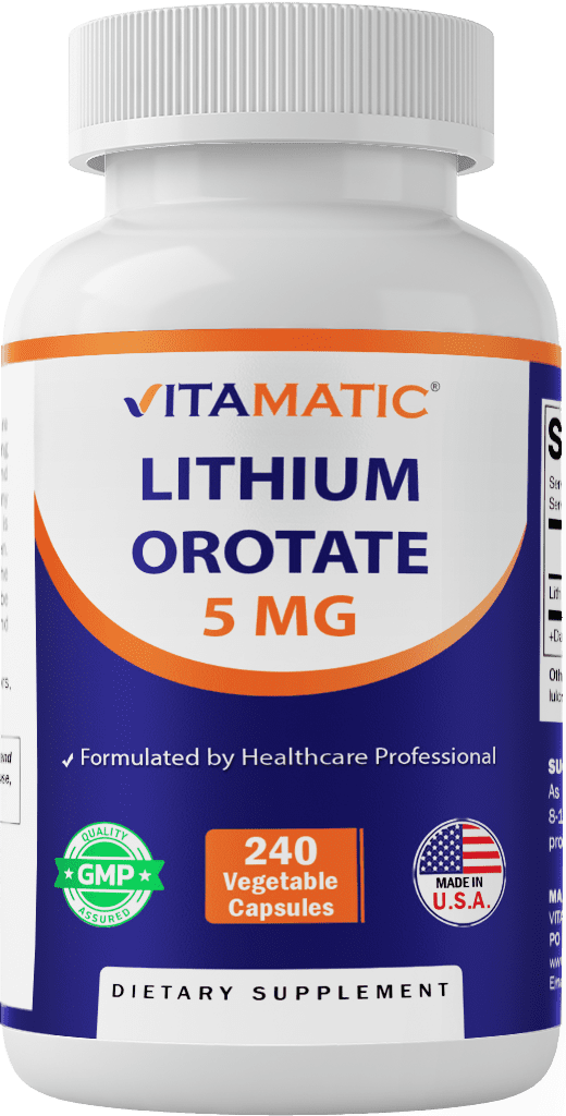 Vitamatic Lithium Orotate 5mg Vegetarian Capsules, 240 Count - Walmart.com