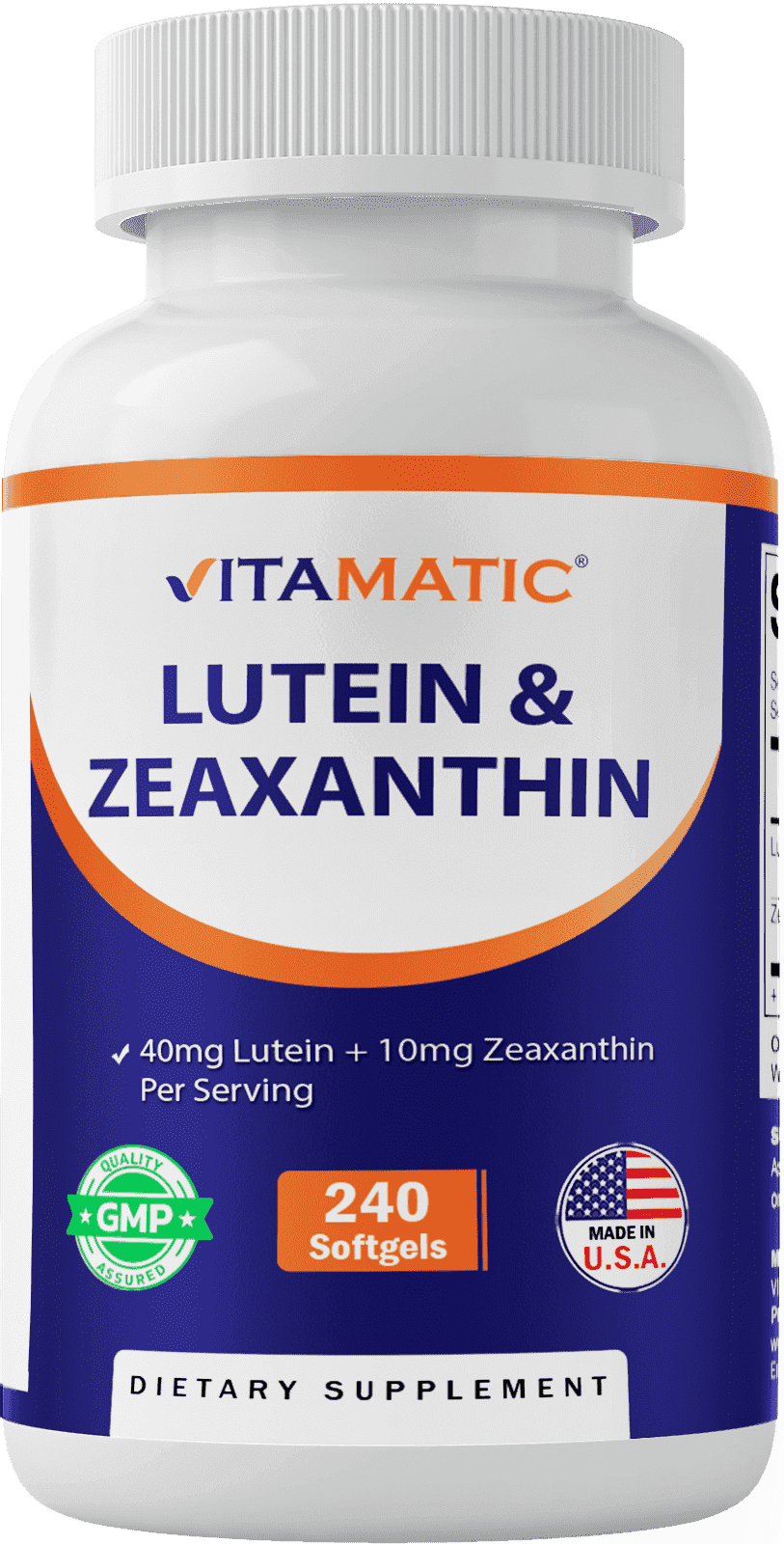 Vitamatic Lutein 40mg Zeaxanthin 10mg Eye Support Supplement 240 ...