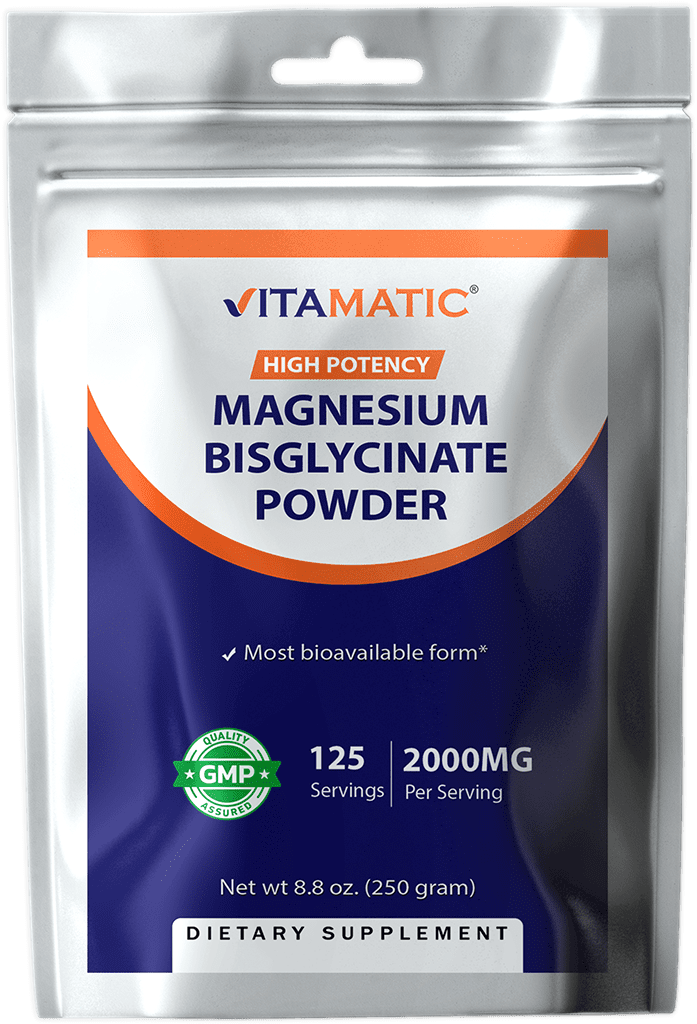 Vitamatic Magnesium Bisglycinate 2000mg per Serving Supports Muscle ...