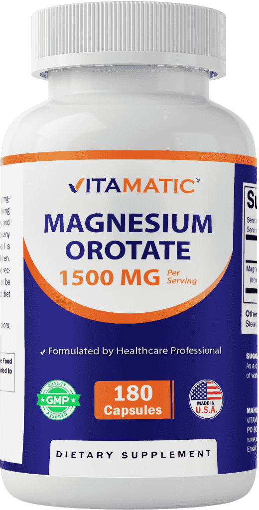 Vitamatic Magnesium Orotate Supplement – 1500mg per Serving, 180 ...