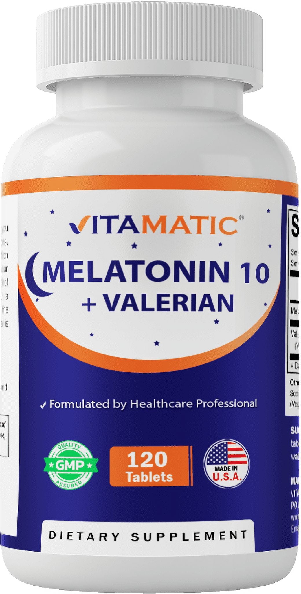 Vitamatic Melatonin 10mg with Valerian Root 4:1 Extract 250 mg 120 ...