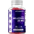 Vitamatic Melatonin Gummies for Adults 20mg Vegan Chewable BlackBerry ...