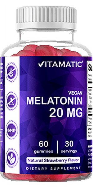 Vitamatic Melatonin 20mg Gummies for Adults, 30 Servings - 60 ...