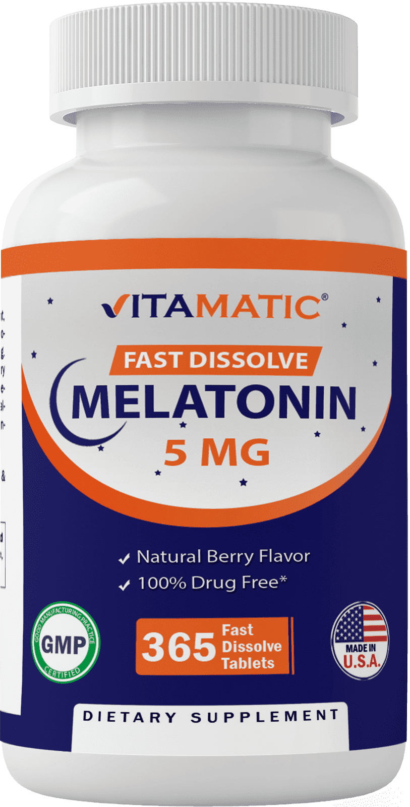 Vitamatic Melatonin 5mg Tablets, Fast Dissolve, Vegetarian, 1 Year ...