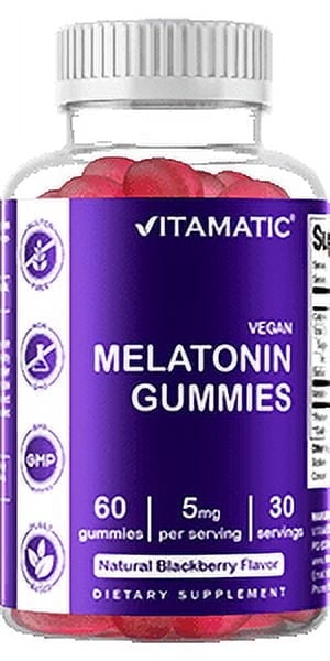 Vitamatic Melatonin Vegan Gummies for Kids & Adults - Natural Sleep Aid ...