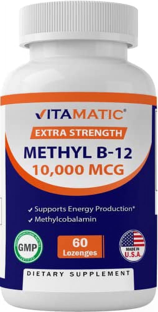 Vitamatic Methyl B12 (Methylcobalamin) 10,000 mcg 60 Lozenges ...