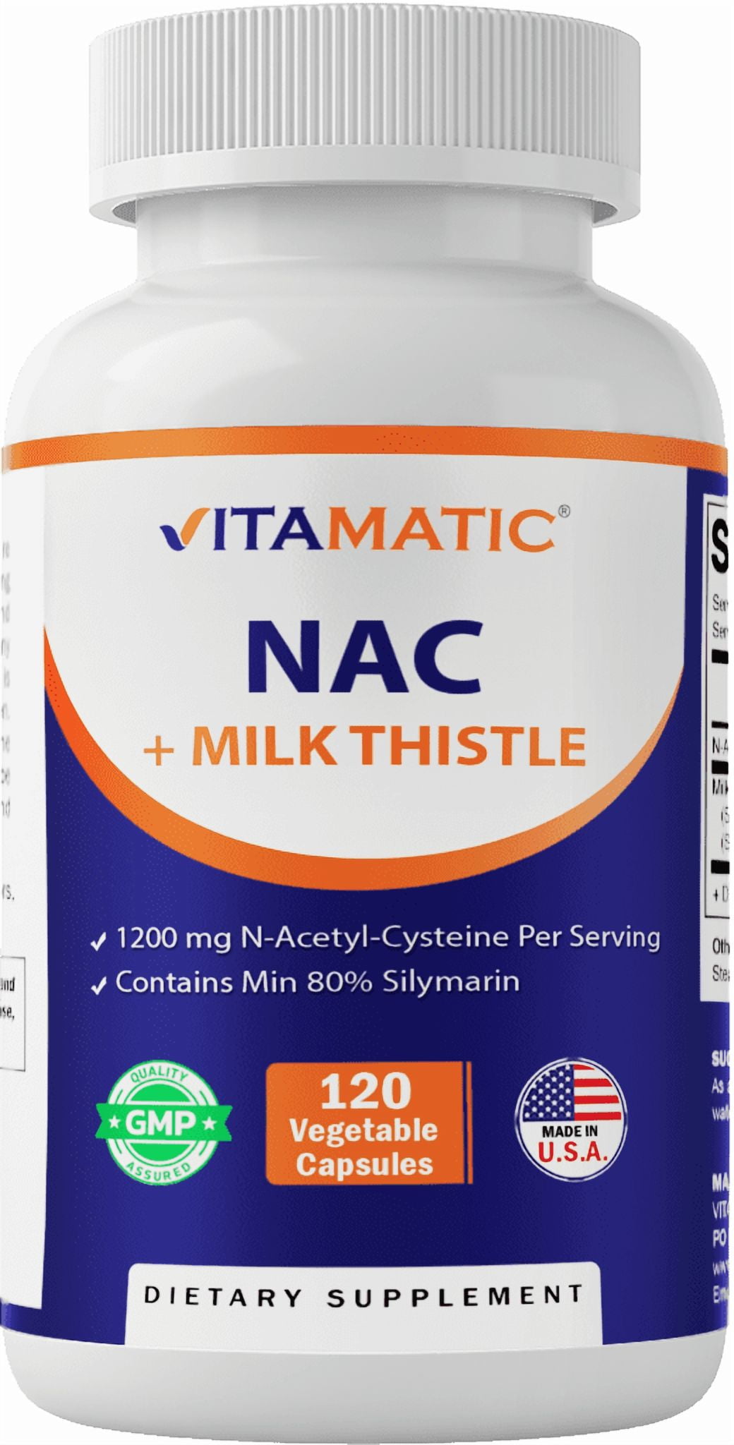 Vitamatic NAC Supplement with Milk Thistle 50:1 Extract Supports Immune ...