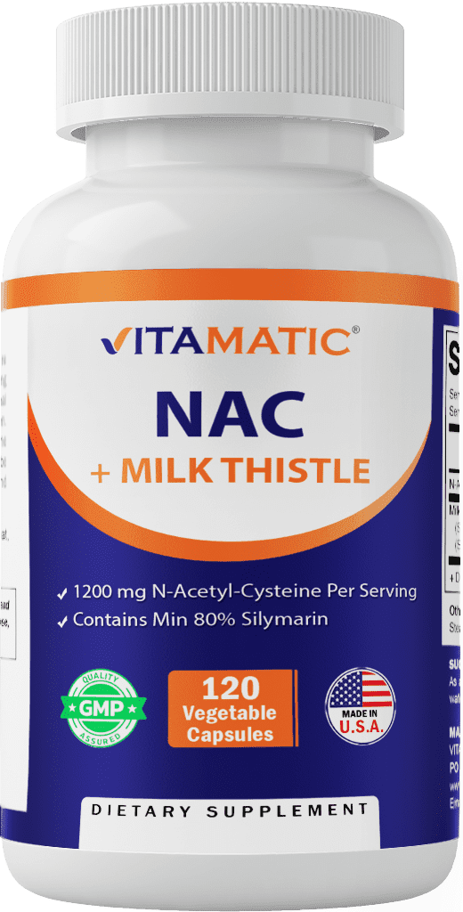 Vitamatic NAC Supplement N-Acetyl-L-Cysteine (NAC) with Milk Thistle 50 ...