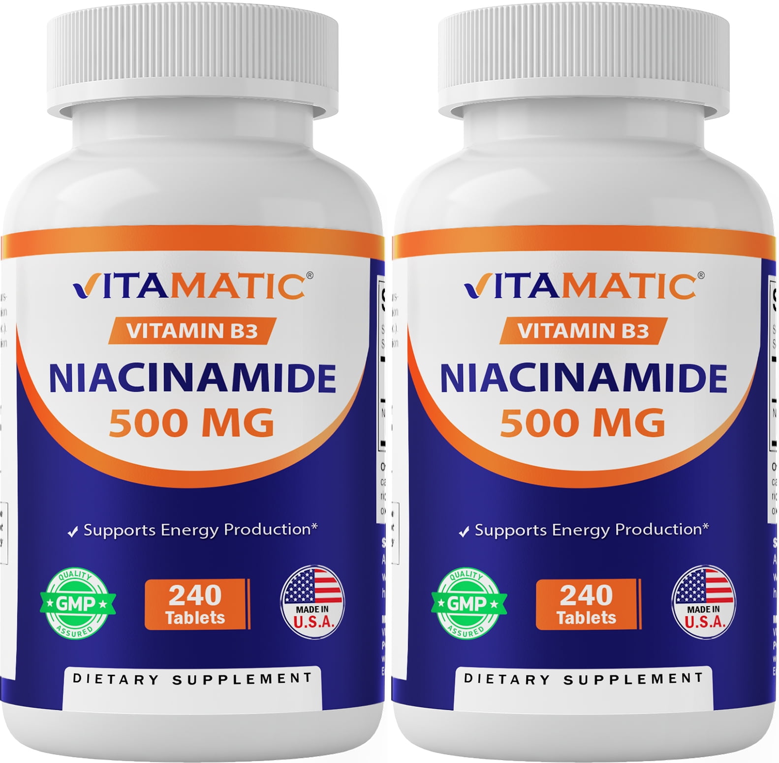 Vitamatic Niacinamide 500 mg 240 Tablets - Flush Free Vitamin B3 ...