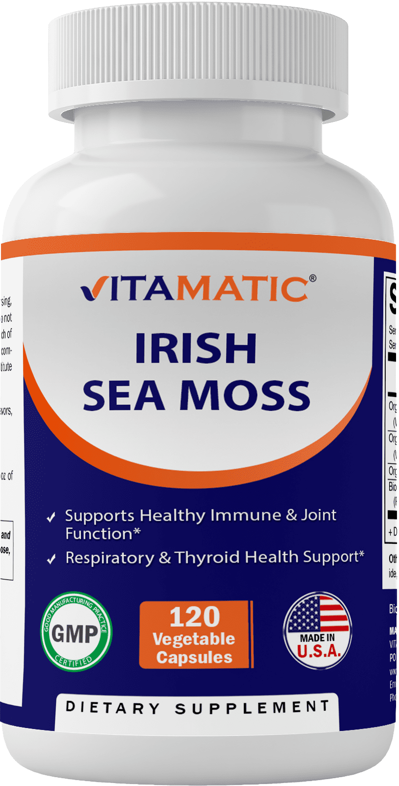 Vitamatic Organic Irish Sea Moss Pills (120) - Bladderwrack, Burdock ...