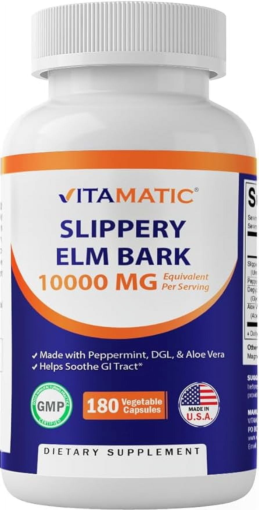 Vitamatic Slippery Elm Bark 20:1 Extract, 10000 mg Equivalent Strength ...