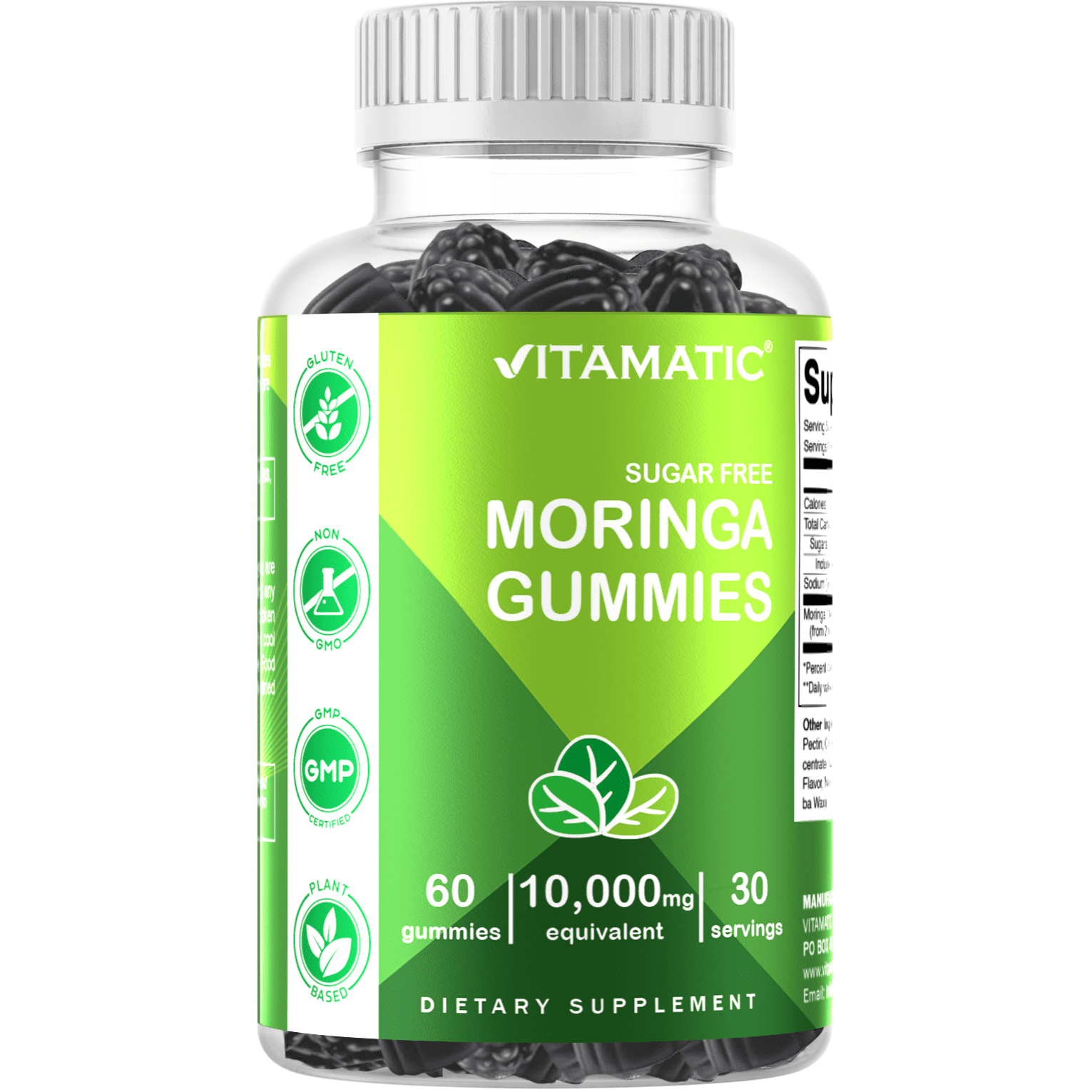 Vitamatic Sugar Free Moringa Gummies - 10000 mg Equivalent per Serving ...